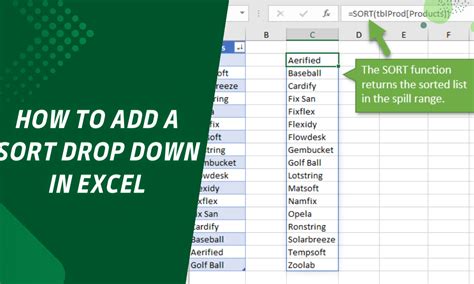 Excel Drop Down List Sort - King Ice Apps