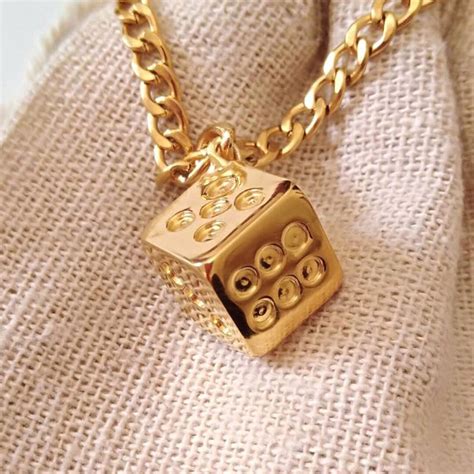 Gold Dice Necklace - King Ice Apps